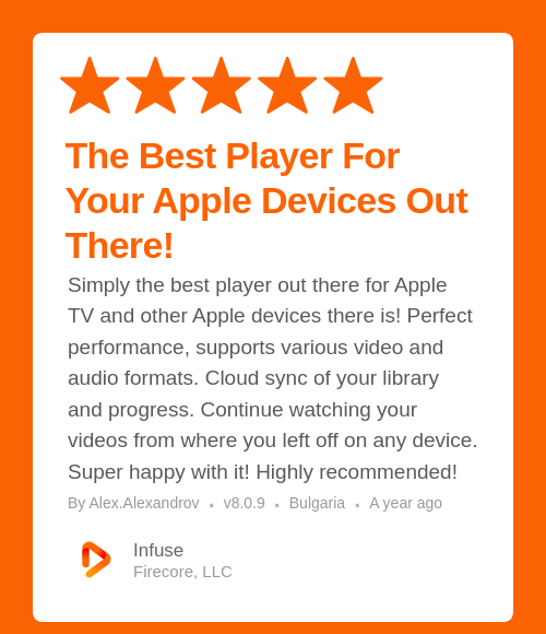 Infuse review on Mac App Store